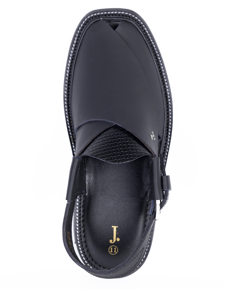 MATT BLACK PESHAWARI SANDAL | JJFW-JPC-11500/S25-H – J. Junaid Jamshed CA